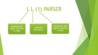 LL(1) parsing | PPTX