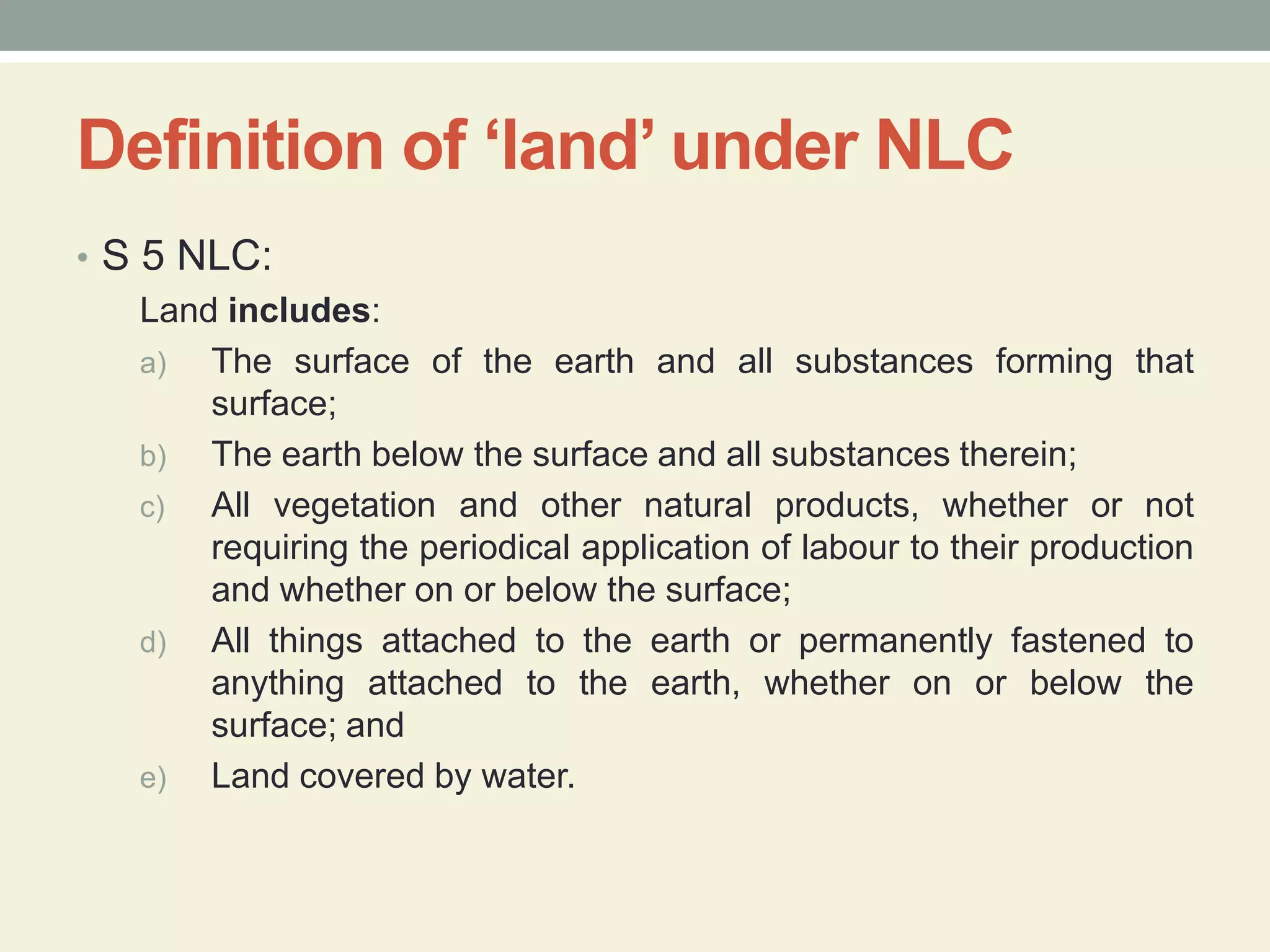 Land Law 1 DEFINITION OF LAND | PPTX