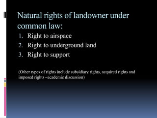 LAND LAW 1 slides extent of ownership and enjoyment of land part 1 2014 ...
