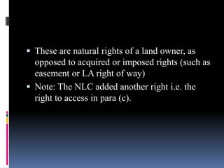 LAND LAW 1 slides extent of ownership and enjoyment of land part 1 2014 ...