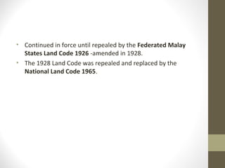 LAND LAW 1 slides HISTORICAL BACKGROUND --REVISED 2014 | PPT