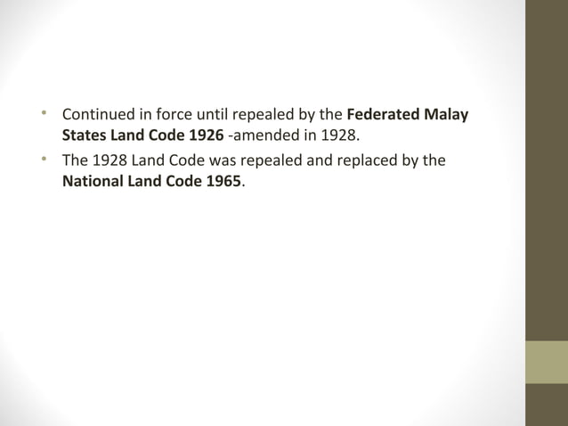 LAND LAW 1 slides HISTORICAL BACKGROUND --REVISED 2014 | PPT