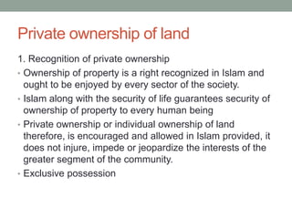 LAND LAW 1 Land Ownership in Islam -Revised Sem 2 2014 | PPTX