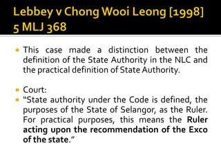 LAND LAW 1 slides rights and powers of the state authority 2014 | PPTX