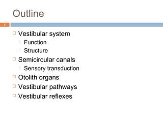 The Vestibular System | PPT