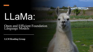 Introducing Llama: Open and Efficient Foundation Language Models | PPTX