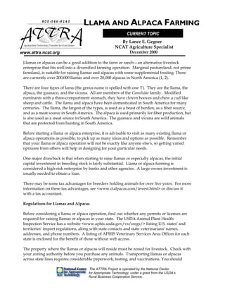 Llama and Alpaca Farming | PDF