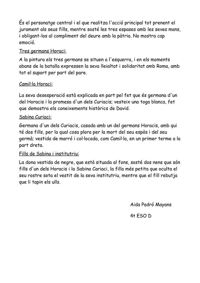 Llatí el jurament dels horacis de david.aida padró | PDF