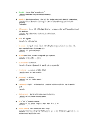 Llatinismes | DOCX
