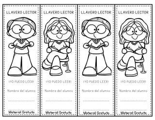 Llavero Lector para 1° grado para imprimir | PDF