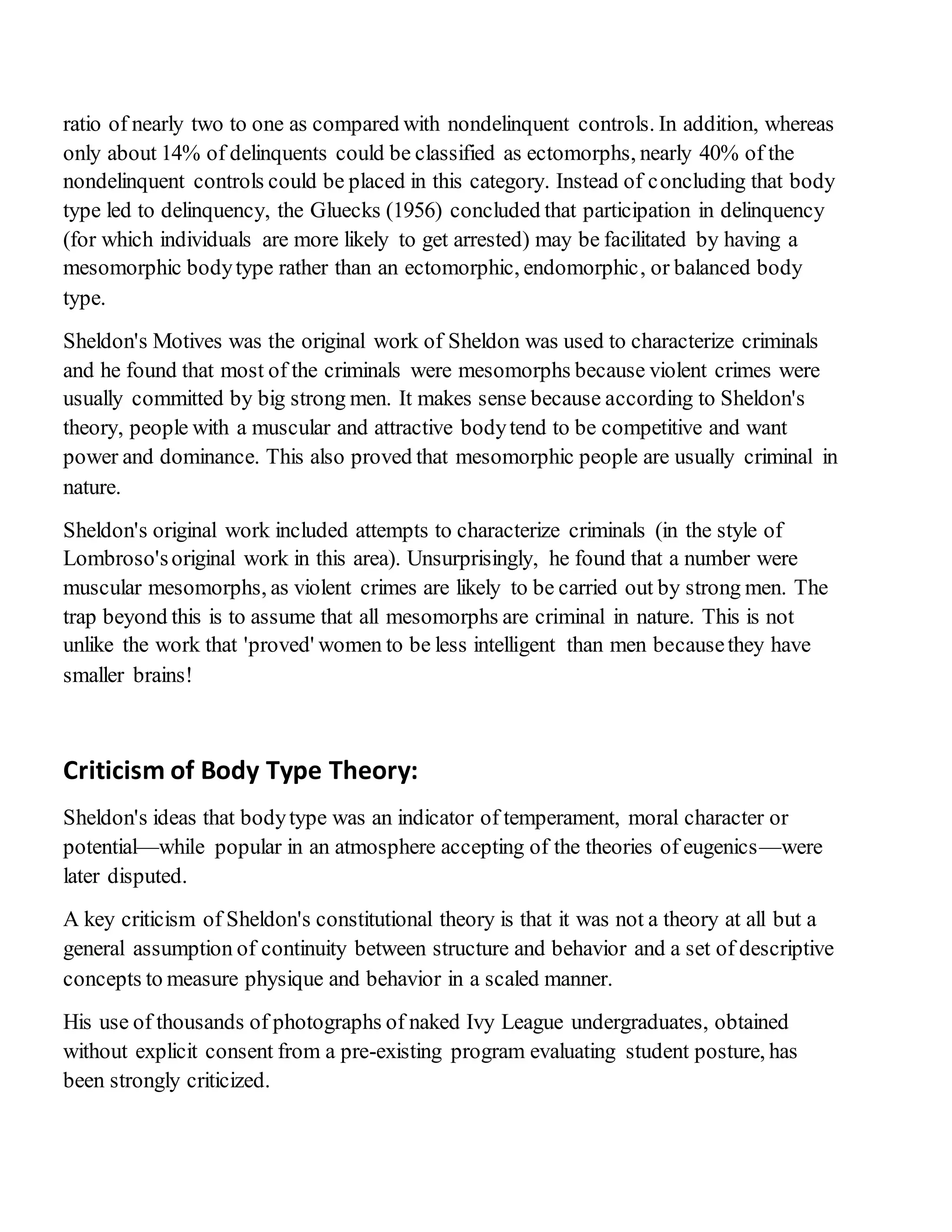 Body Type of Theory / William Sheldon's Theory / Biological Theory ...