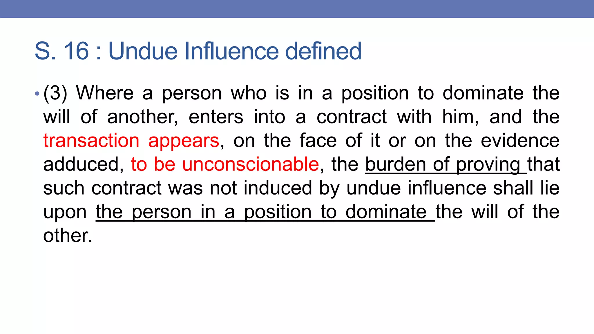 Vitiating Elements in Formation of Contract: Duress and Undue Influence ...