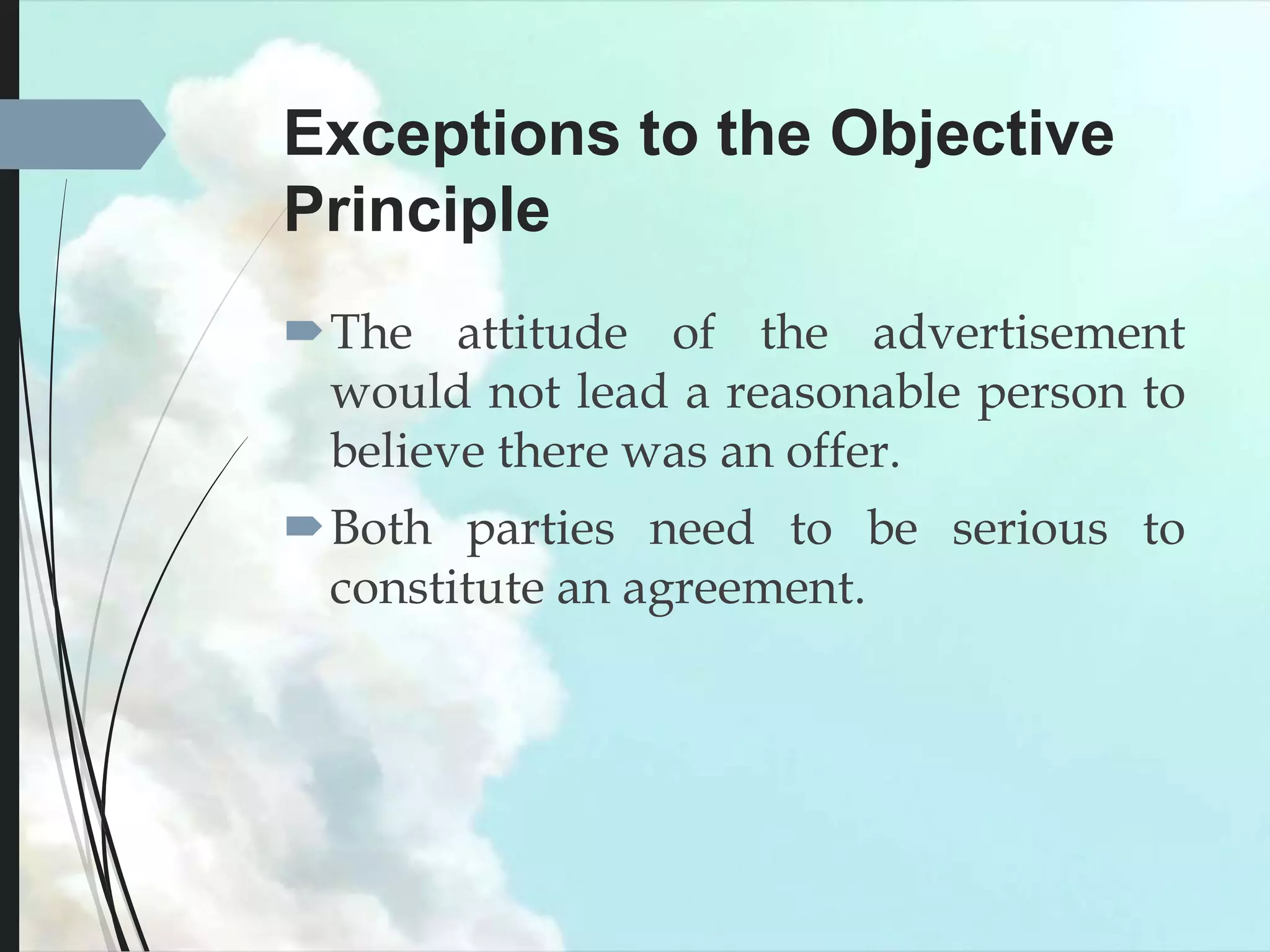 Agreement in Contract: Objective Principle | PPT
