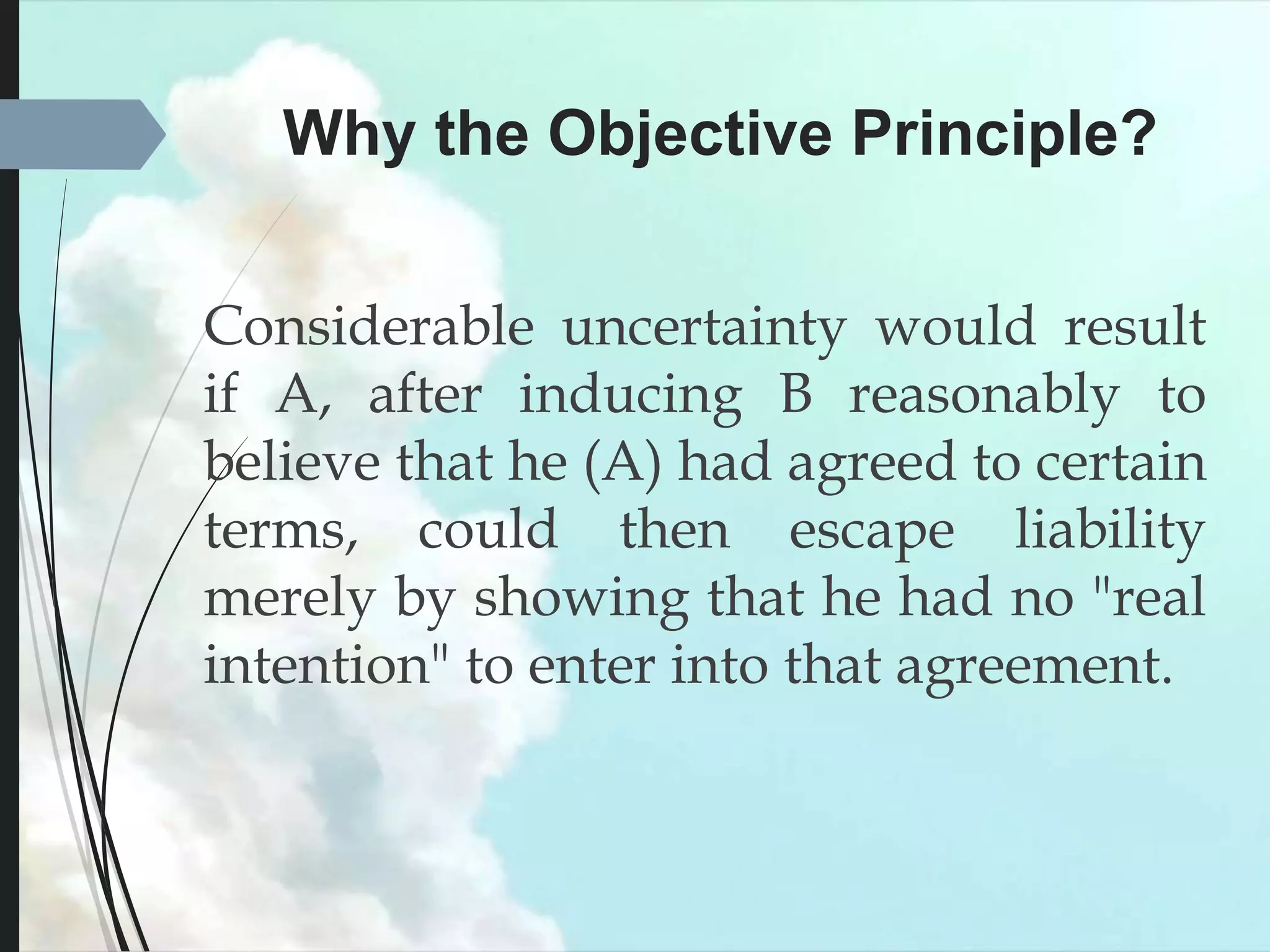 Agreement in Contract: Objective Principle | PPT