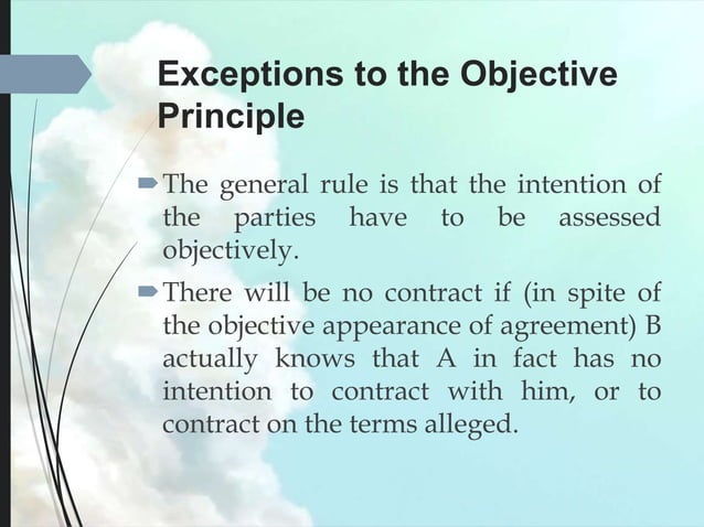 Agreement in Contract: Objective Principle | PPT