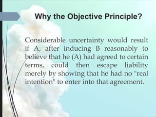 Agreement in Contract: Objective Principle | PPT