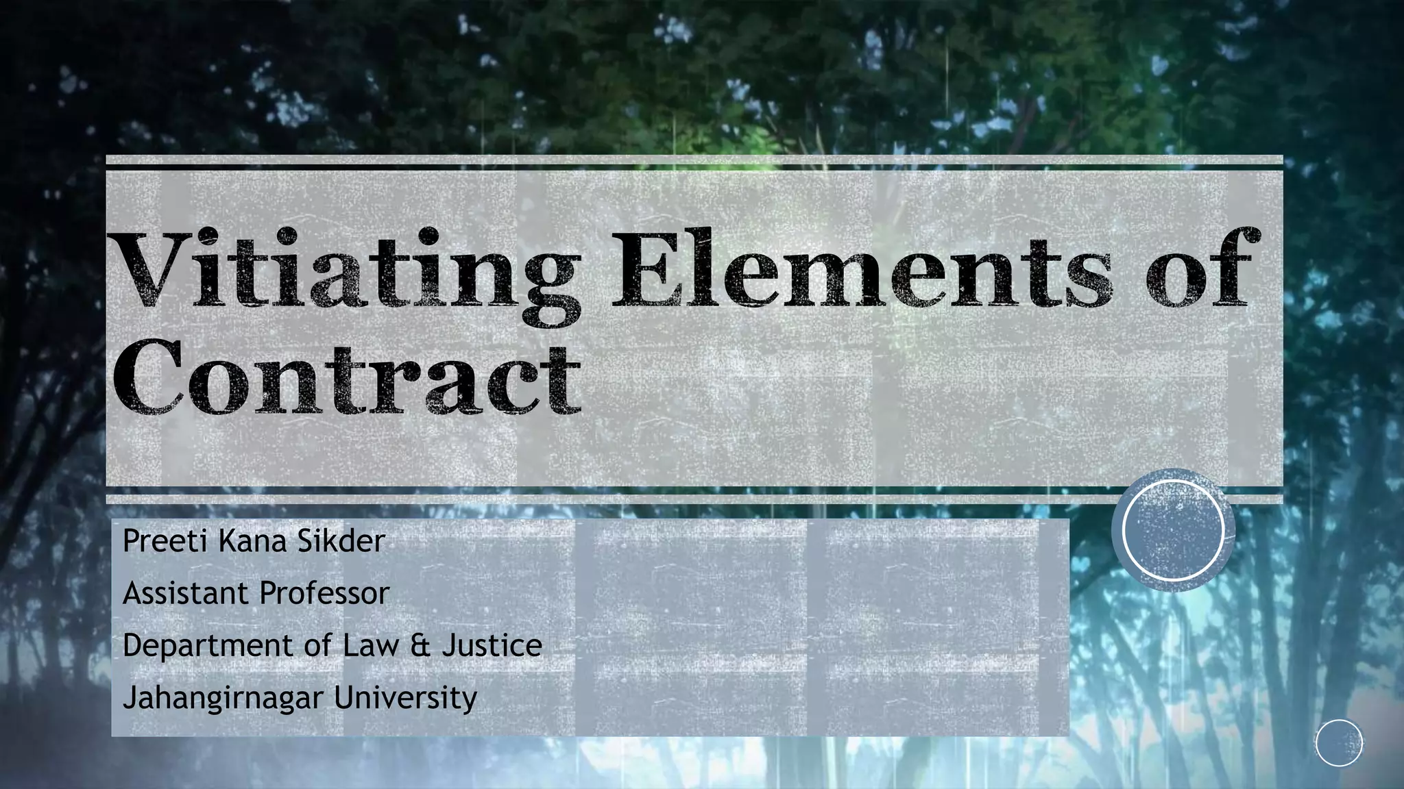 Vitiating Elements in Formation of Contract: Coercion, Fraud and Undue Influence | PPT
