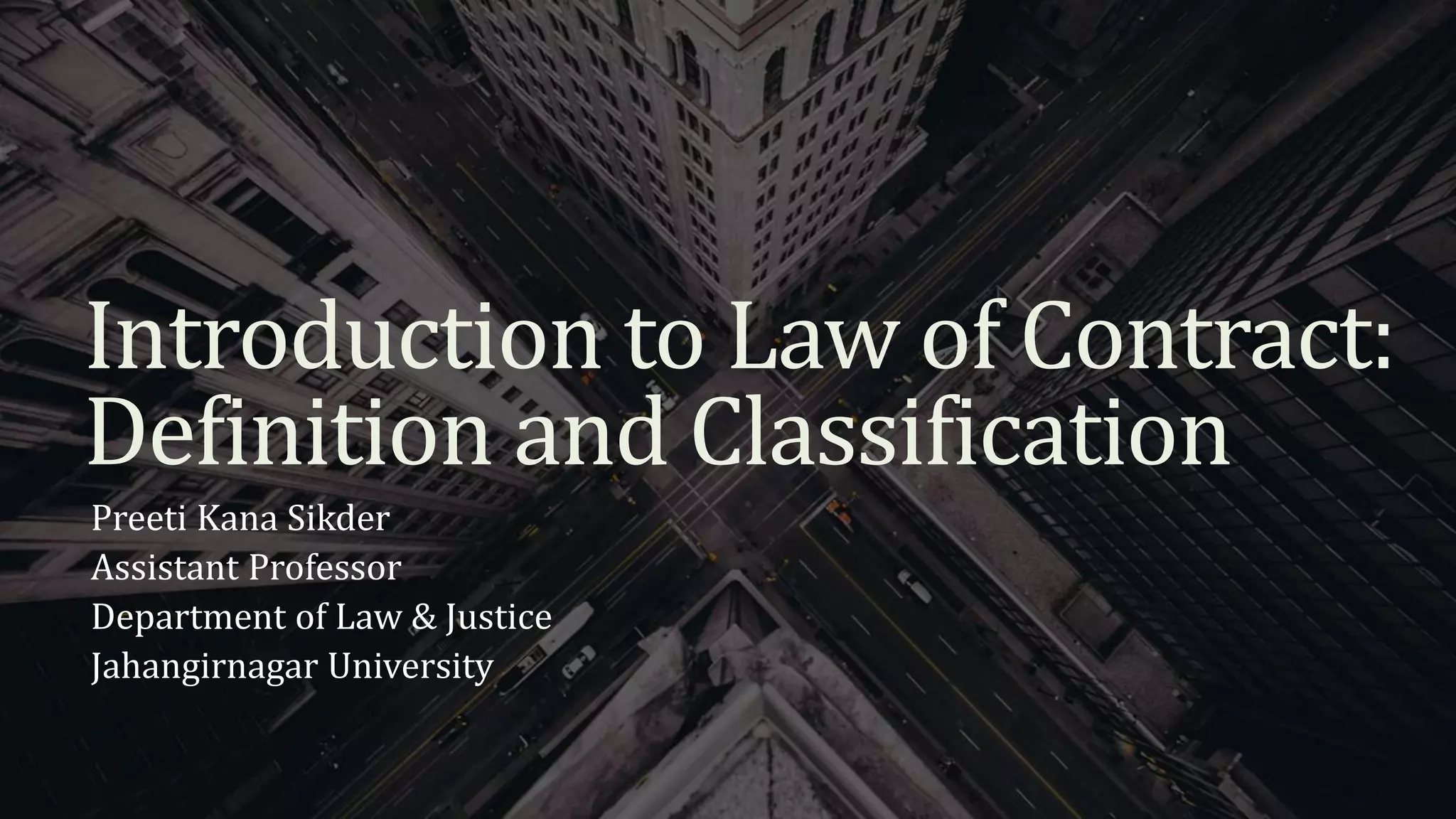 Introduction to Law of Contract: Definition and Classification | PPTX | Law