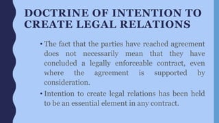 Intention to Create Legal Relations | PPTX
