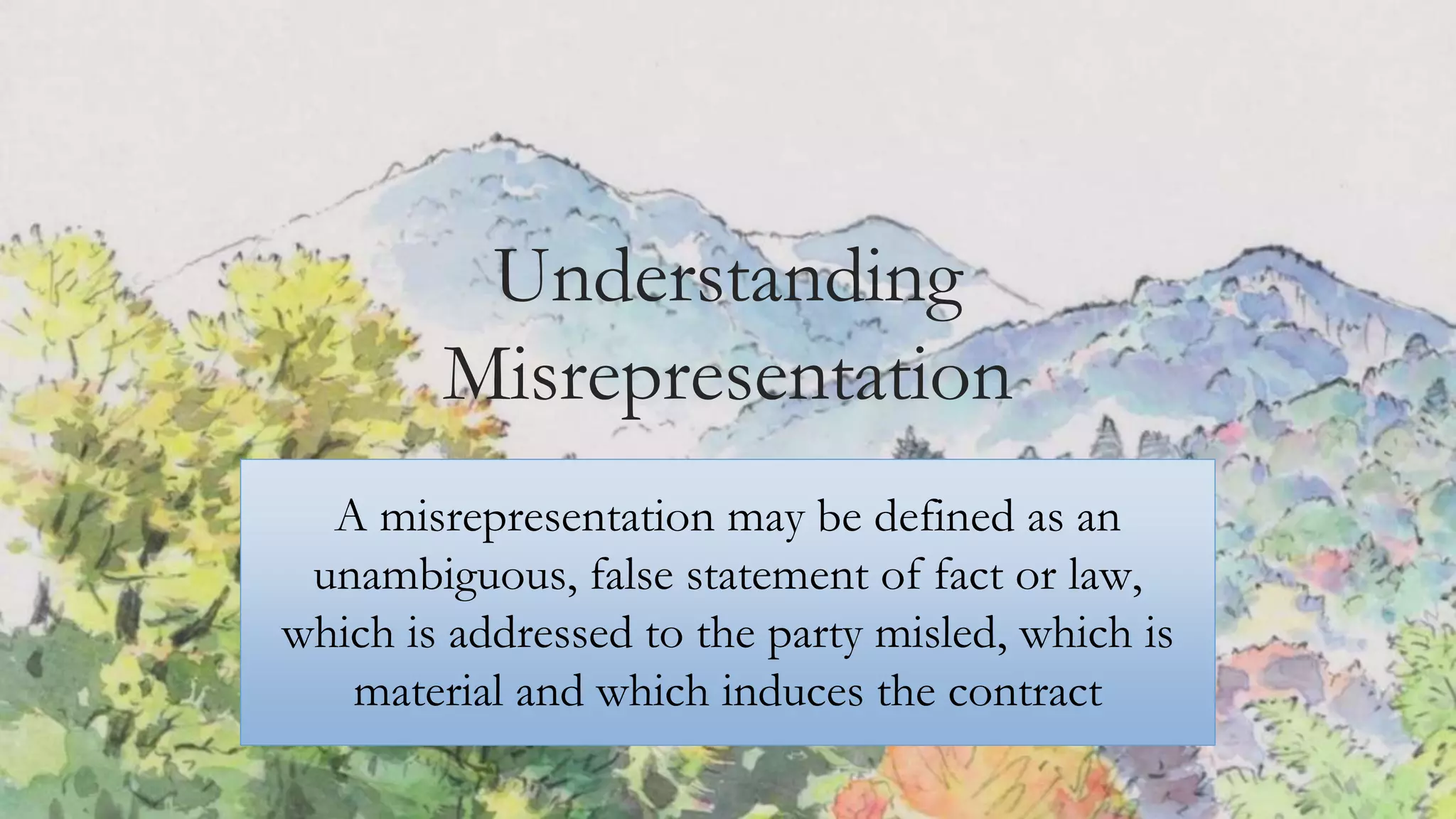 Misrepresentation and Fraud | PPTX