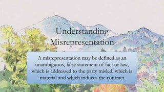 Misrepresentation and Fraud | PPTX
