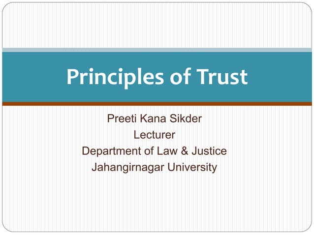 Principles of Trust: Classification and Creation | PPTX