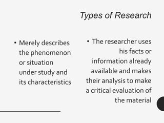 Classifications of Research | PPTX