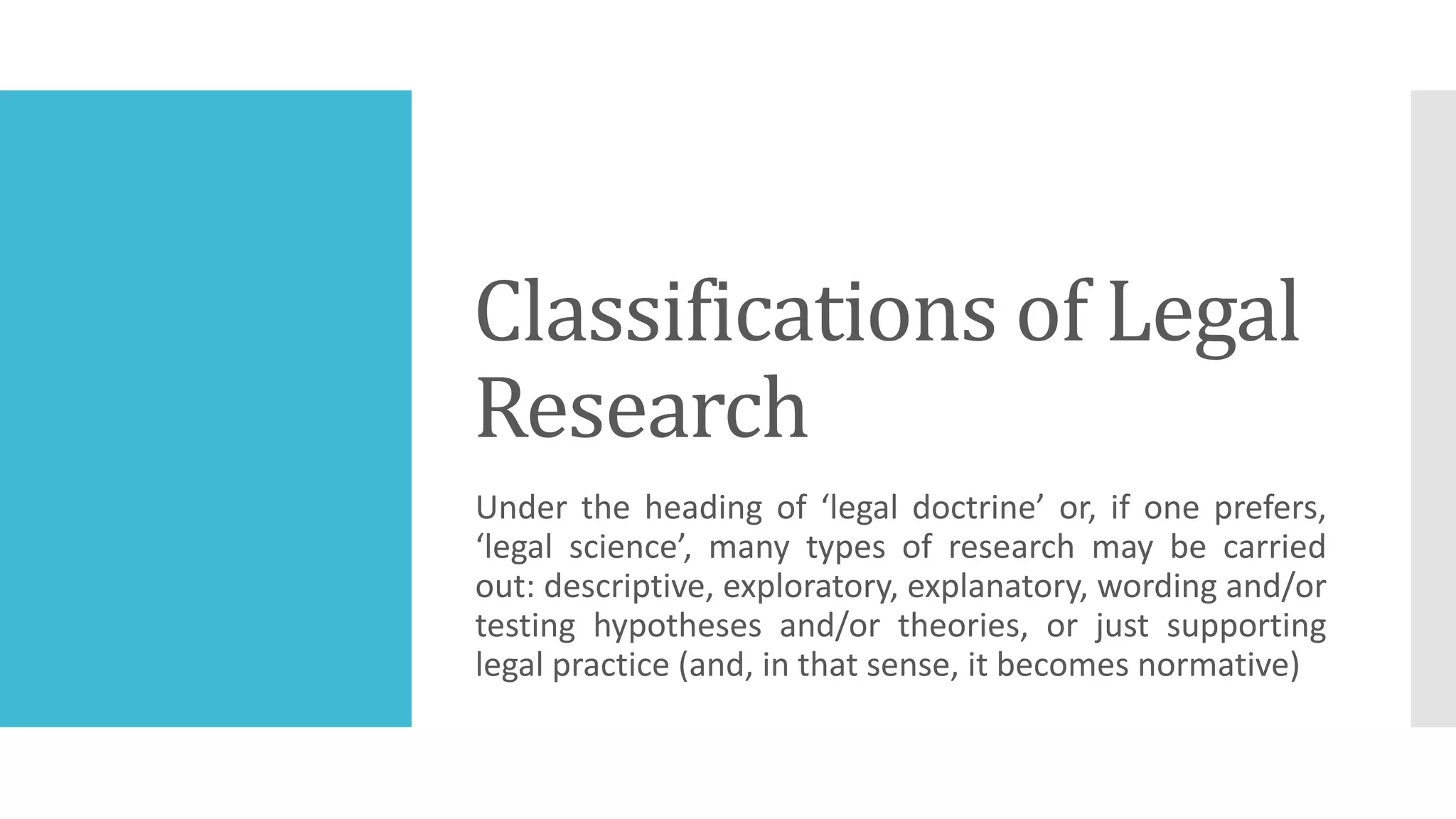 Classification of Legal Research | PPTX