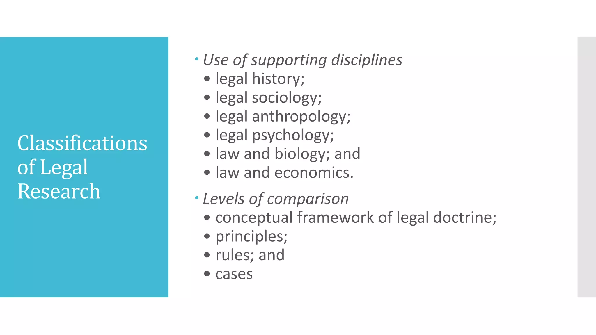 Classification of Legal Research | PPTX