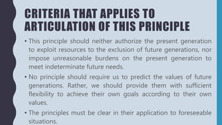 Understanding Sustainable Development: Intergenerational Justice | PPTX