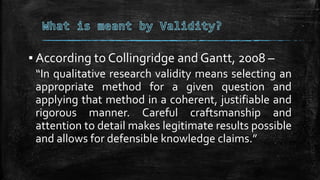 Validity and Reliability in Qualitative Legal Research | PPTX