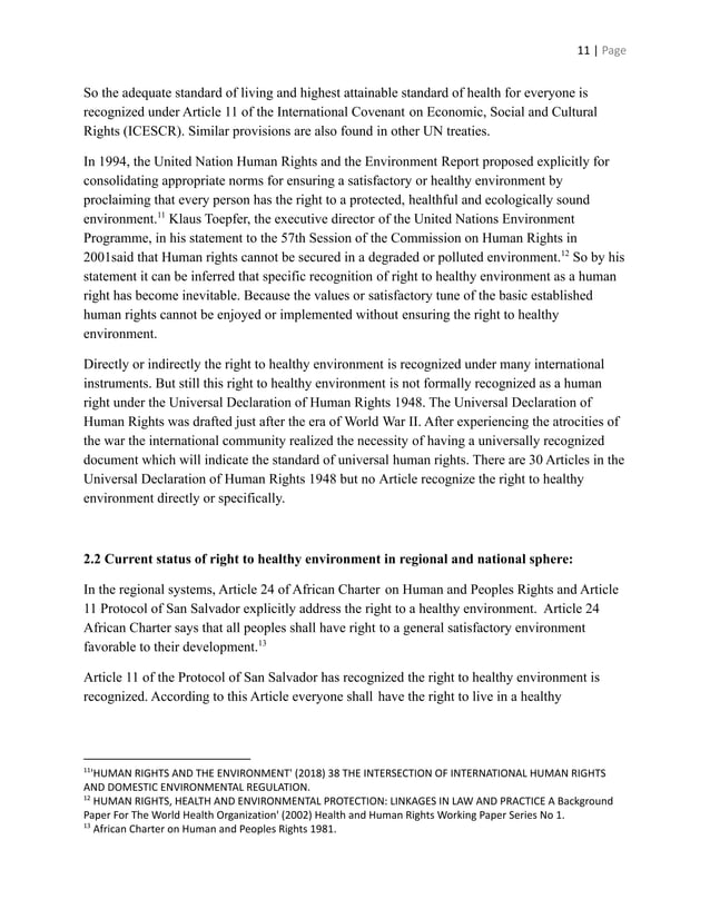 Right to Healthy Environment | PDF