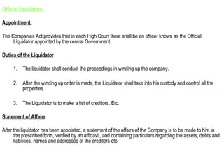 Llb ii cl u 4 winding up and corporate liability | PPT