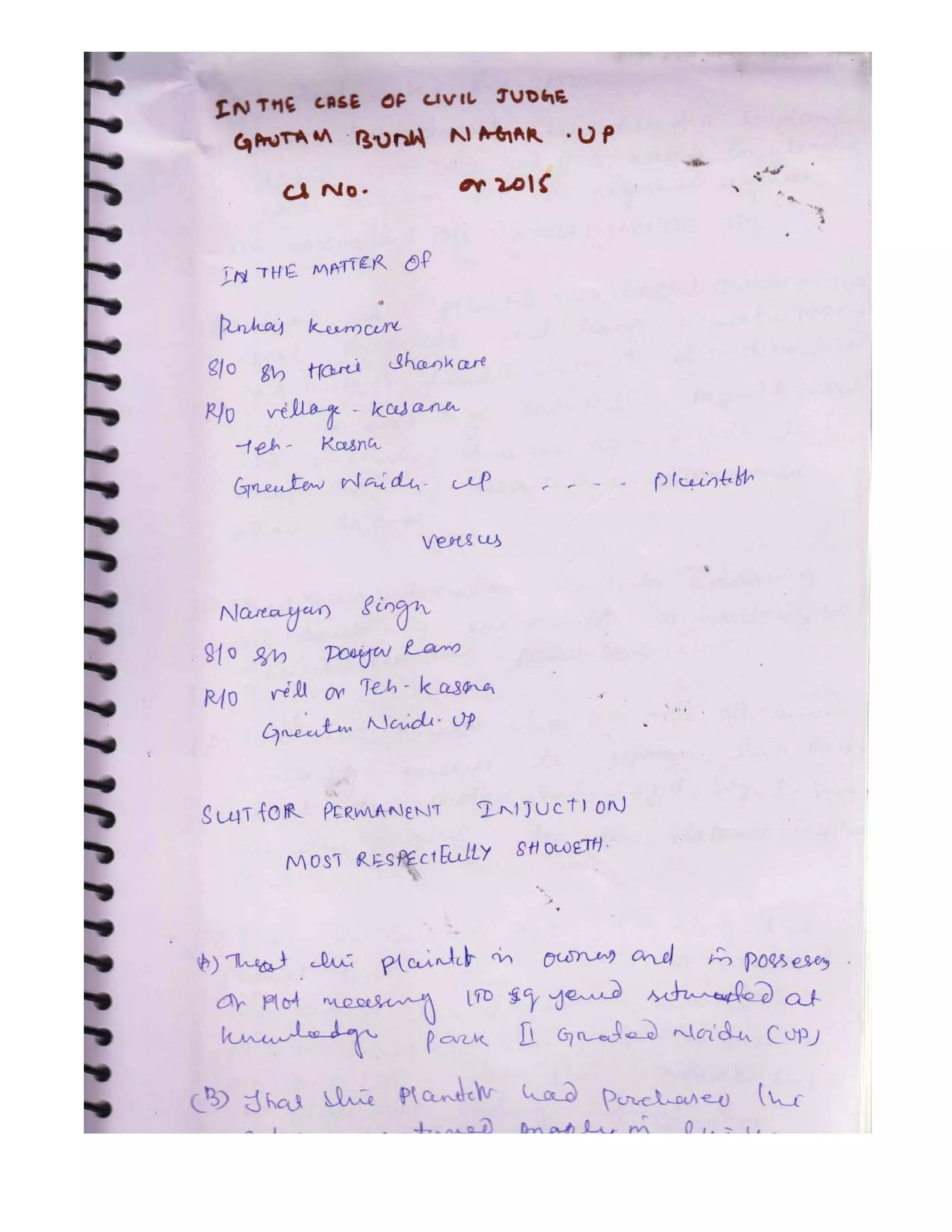 LLB LAW MOOT COURT PROJECT FILE IN ENGLISH | PDF