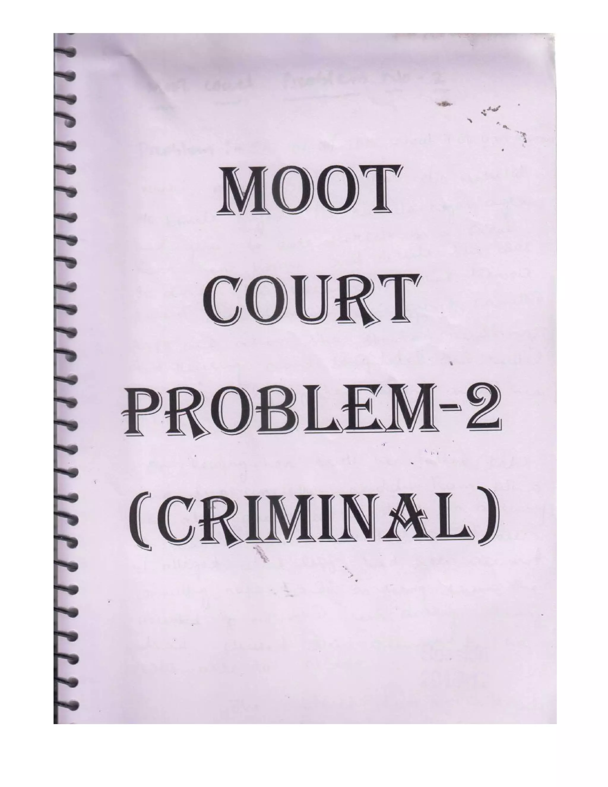 LLB LAW MOOT COURT PROJECT FILE IN ENGLISH | PDF