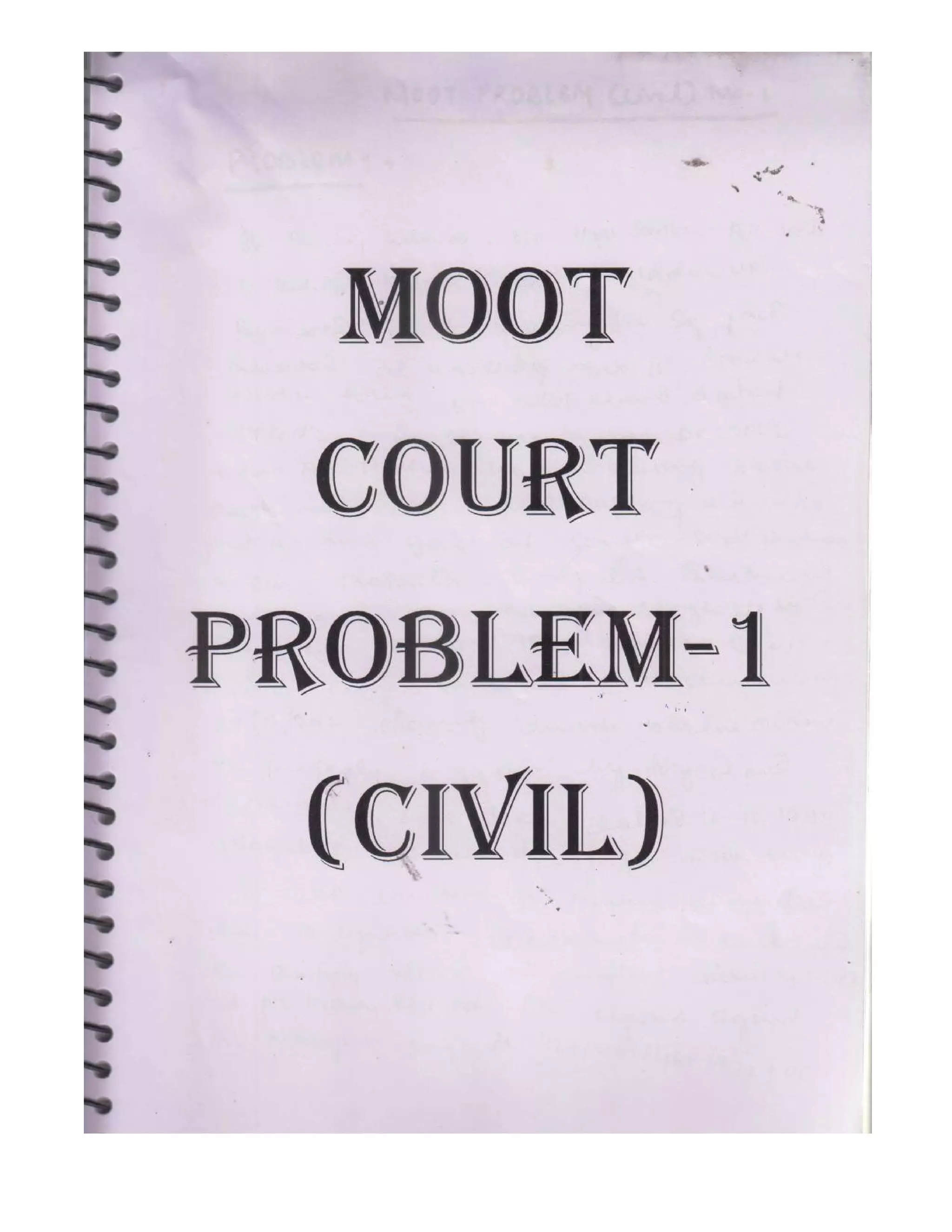 LLB LAW MOOT COURT PROJECT FILE IN ENGLISH | PDF