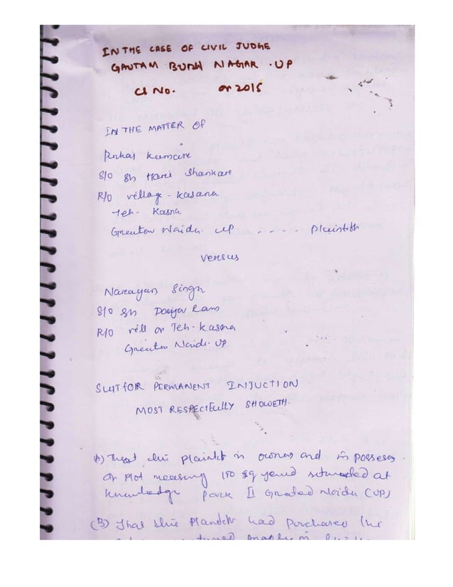 LLB LAW MOOT COURT PROJECT FILE IN ENGLISH | PDF