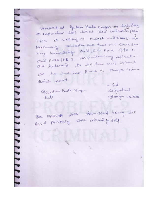 LLB LAW MOOT COURT PROJECT FILE IN ENGLISH | PDF