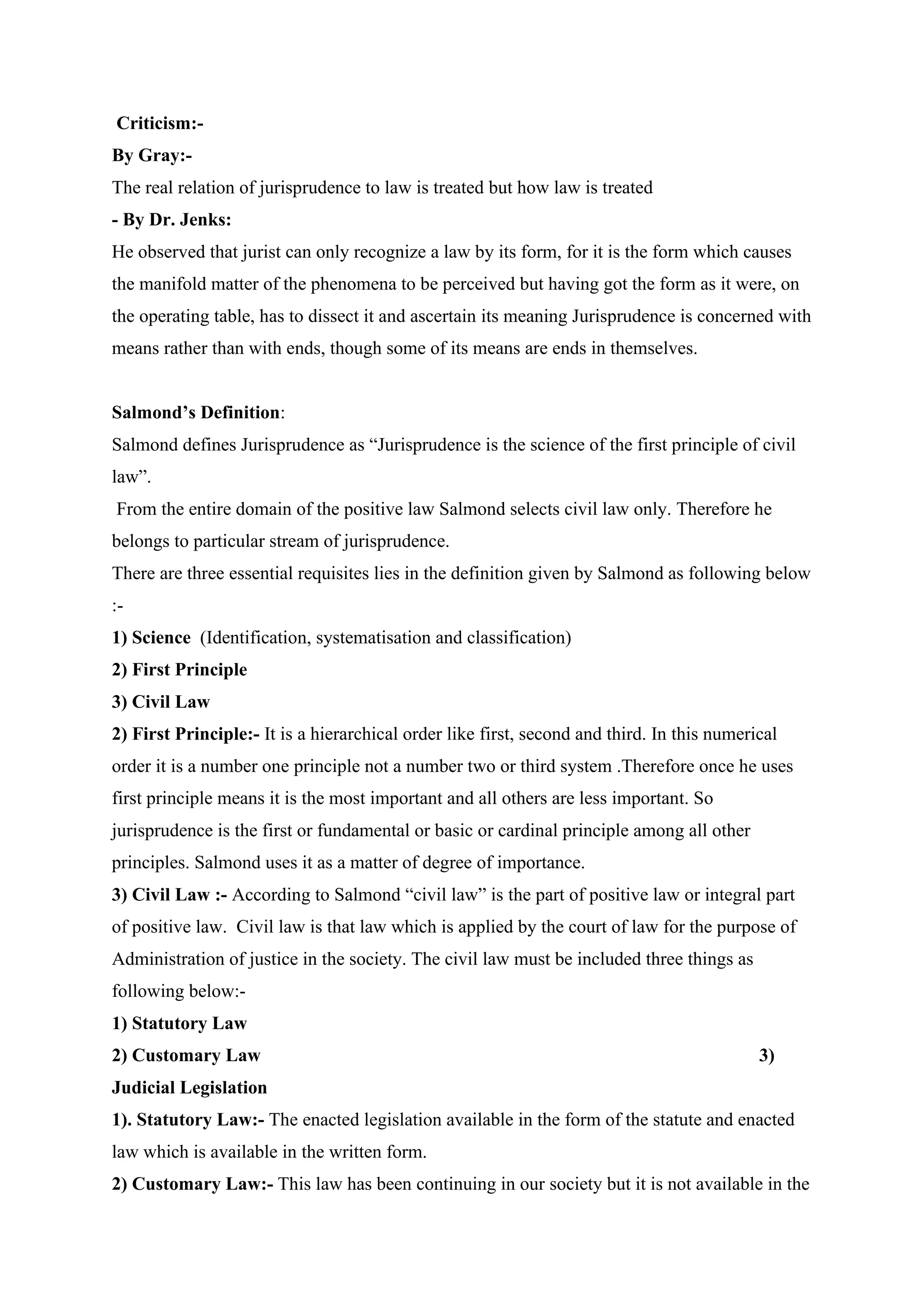 LLB LAW NOTES ON JURISPRUDENCE LEGAL THEORY | PDF