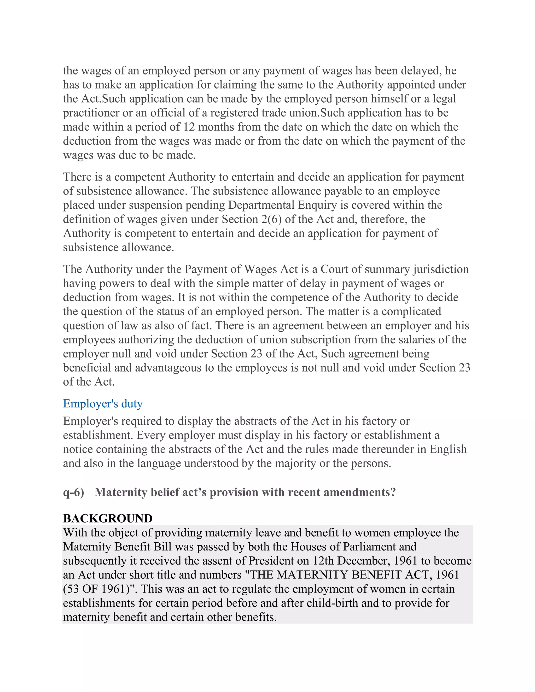 LLB LAW NOTES ON LABOUR LAW AND INDUSTRIAL LAW | PDF