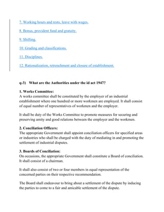 LLB LAW NOTES ON LABOUR LAW AND INDUSTRIAL LAW | PDF