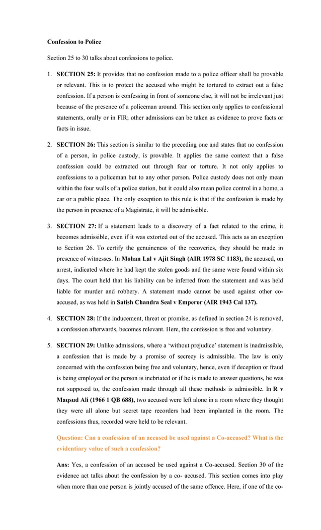 LLB LAW NOTES ON LAW OF EVIDENCE | PDF