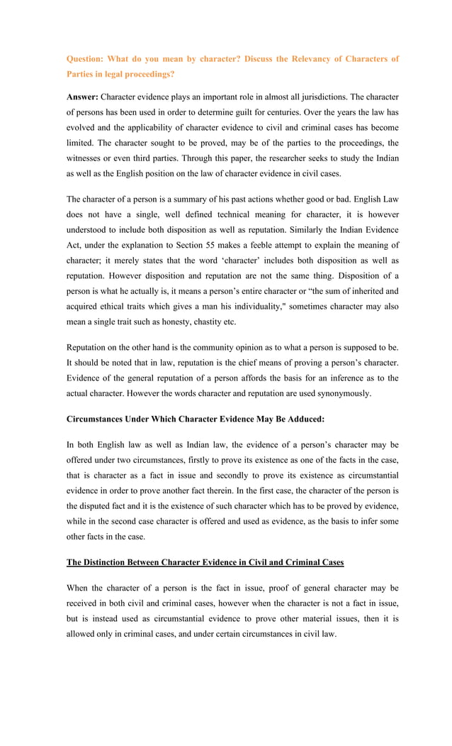 LLB LAW NOTES ON LAW OF EVIDENCE | PDF