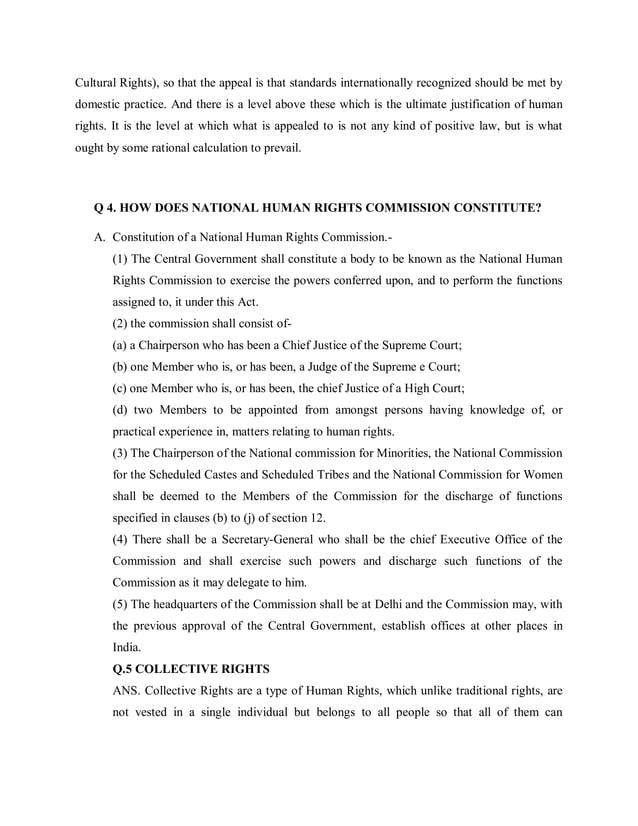 LLB LAW NOTES ON LAW OF HUMAN RIGHTS | PDF