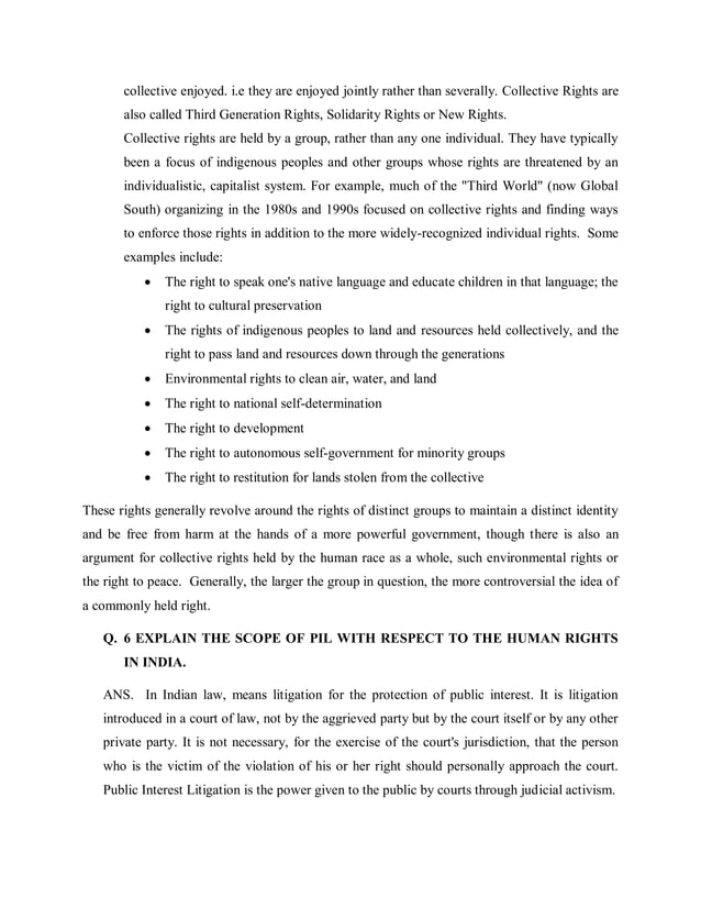LLB LAW NOTES ON LAW OF HUMAN RIGHTS | PDF