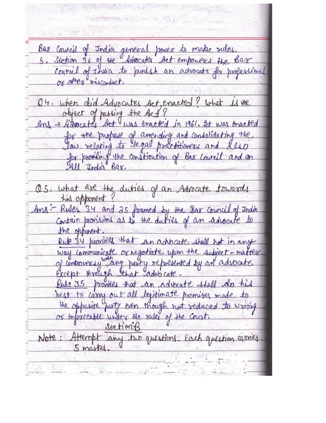 LLB LAW NOTES ON PROFESSIONAL ETHICS AND BAR BENCH RELATIONS | PDF ...