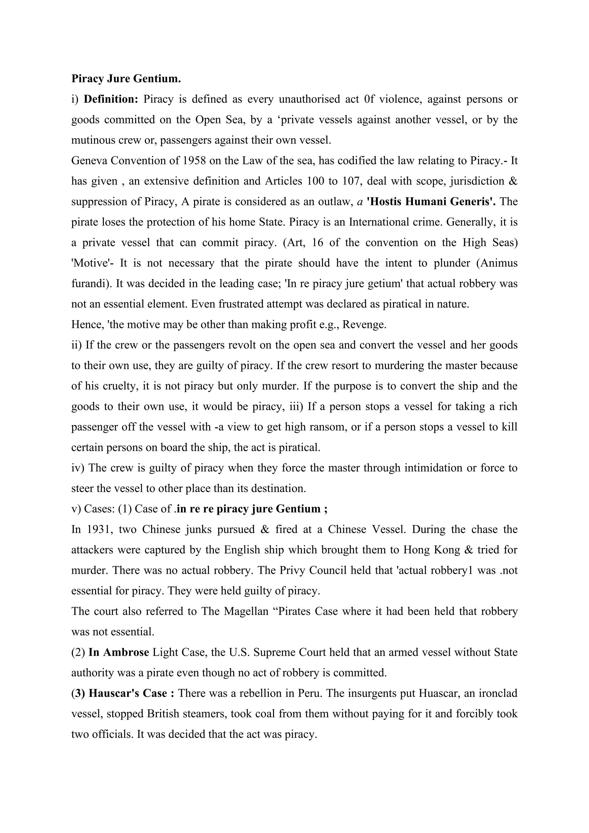 LLB LAW NOTES ON PUBLIC INTERNATIONAL LAW | PDF