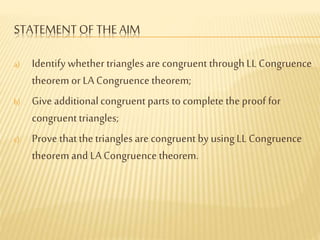 Ll congruence theorem and LA congruence theorem | PPT