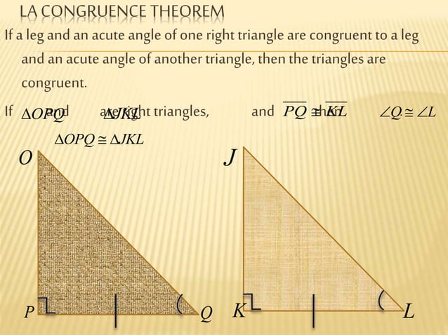 Ll congruence theorem and LA congruence theorem | PPT