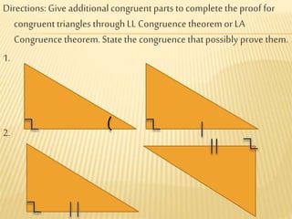 Ll congruence theorem and LA congruence theorem | PPT